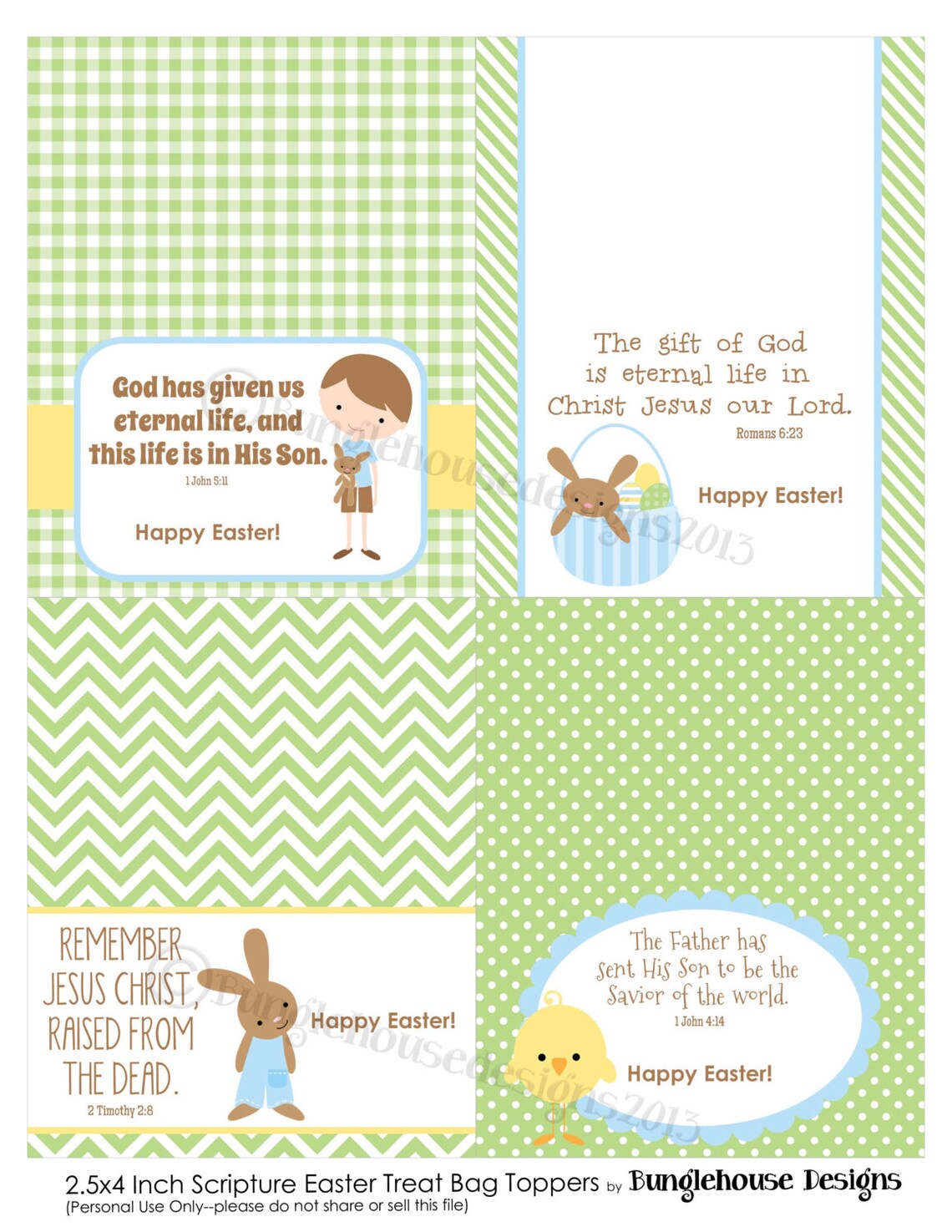 Easter Treat Bag Toppers for Kids | Printable Christian, Easter ...