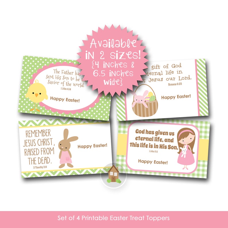 Cute Easter Scripture Bible Verse Treat Toppers for Girls | Etsy