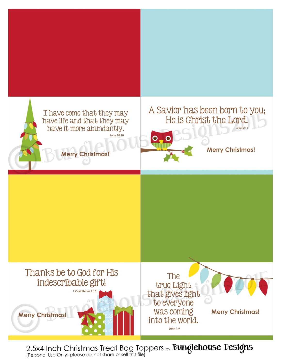 Kids Christmas Printable Treat Bag Toppers Cute Treat - Etsy