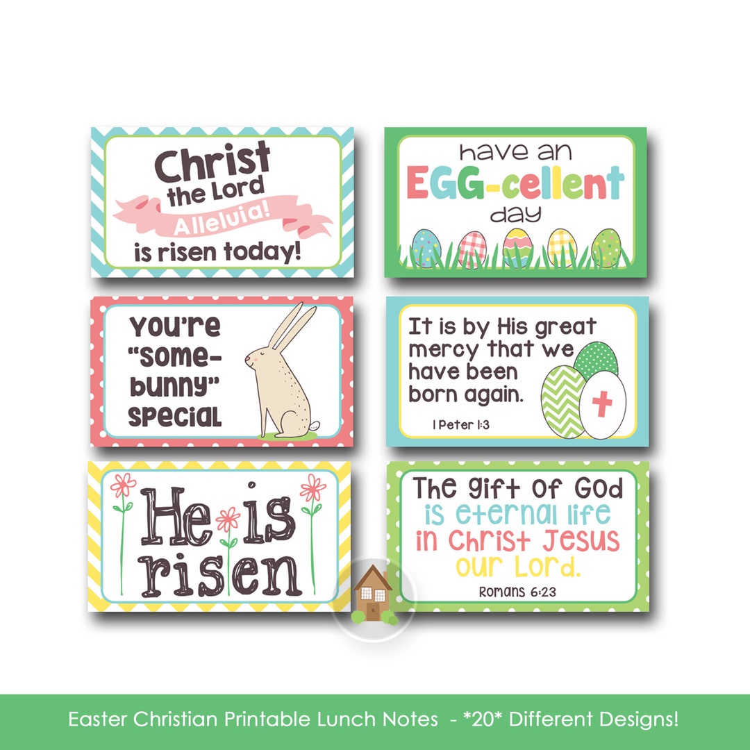 Easter Lunch Box Notes Printable Scripture Lunchbox Cards for Spring - Etsy