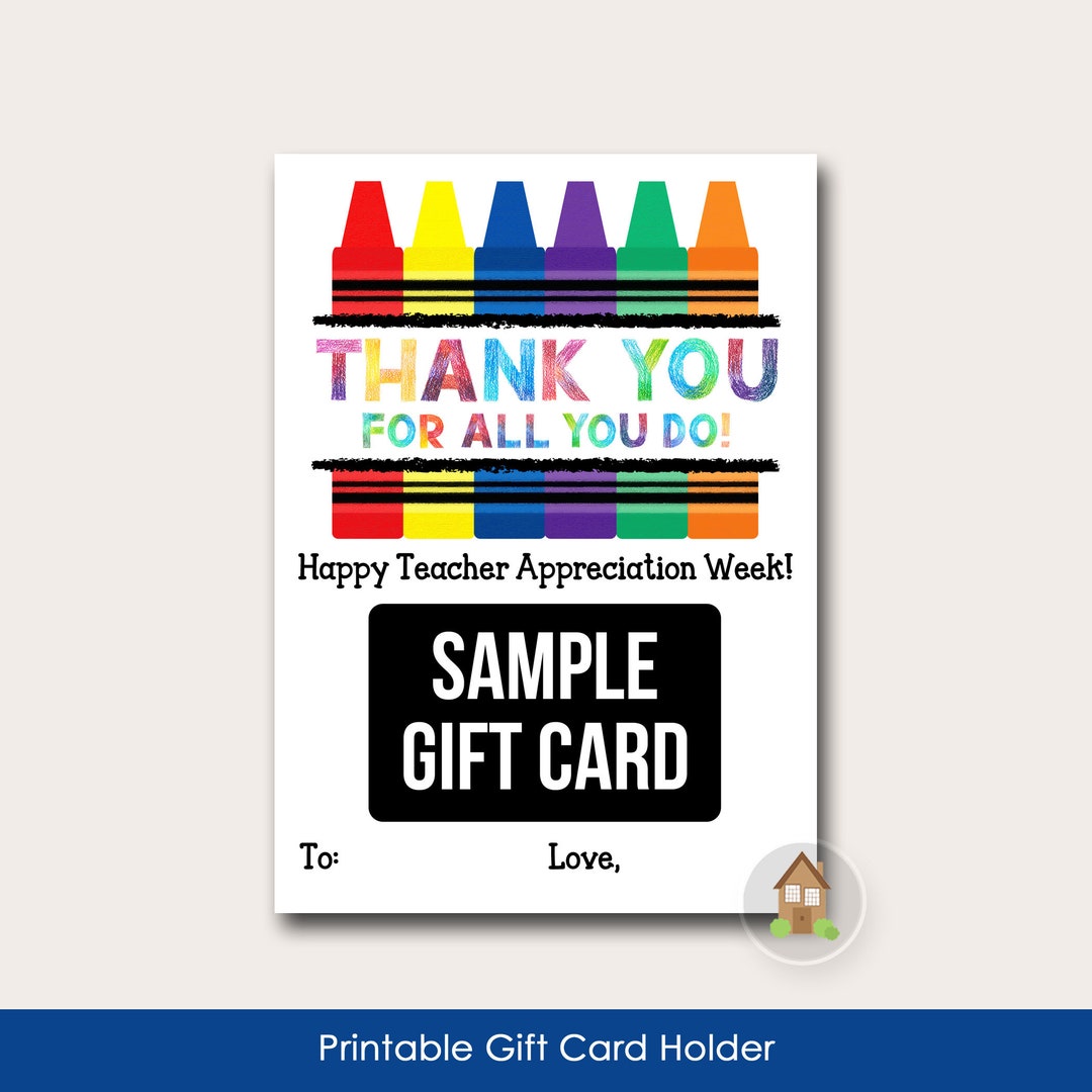 Gift Card Holder for Teacher Appreciation Week | Crayon Thank You for ...