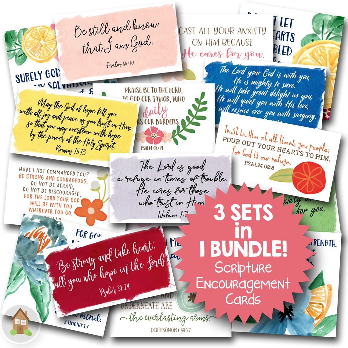Bundle of Printable Scripture Encouragment Cards set of 64 - Etsy