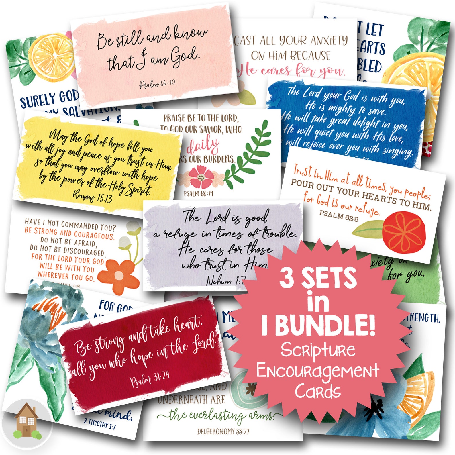 Bundle of Printable Scripture Encouragment Cards set of 64 - Etsy