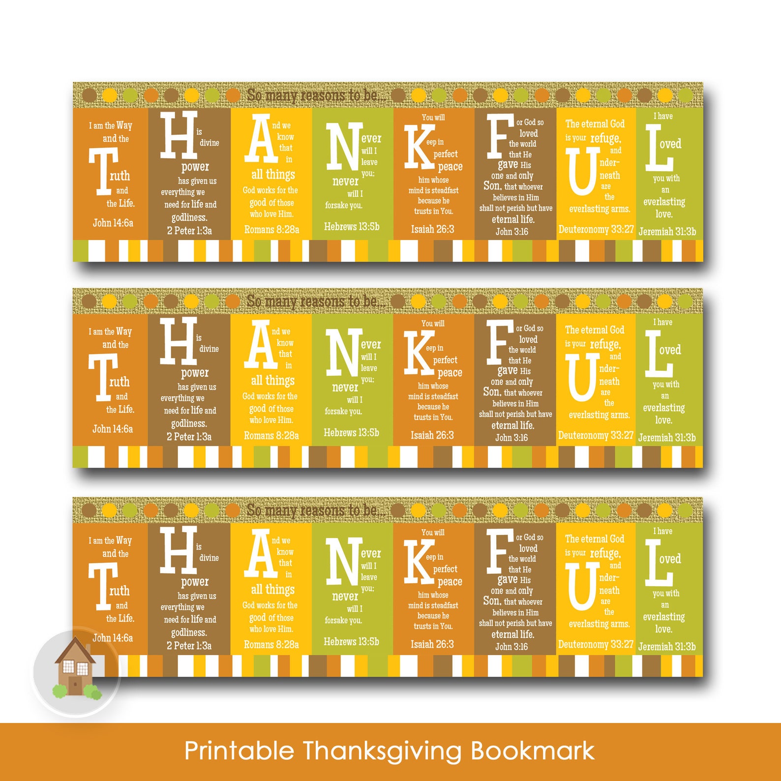 Printable Thanksgiving Bookmark so Many Reasons to Be - Etsy