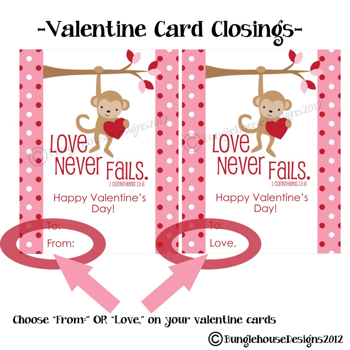 Kids Valentine Card Monkey Valentine DIY PRINTABLE | Etsy