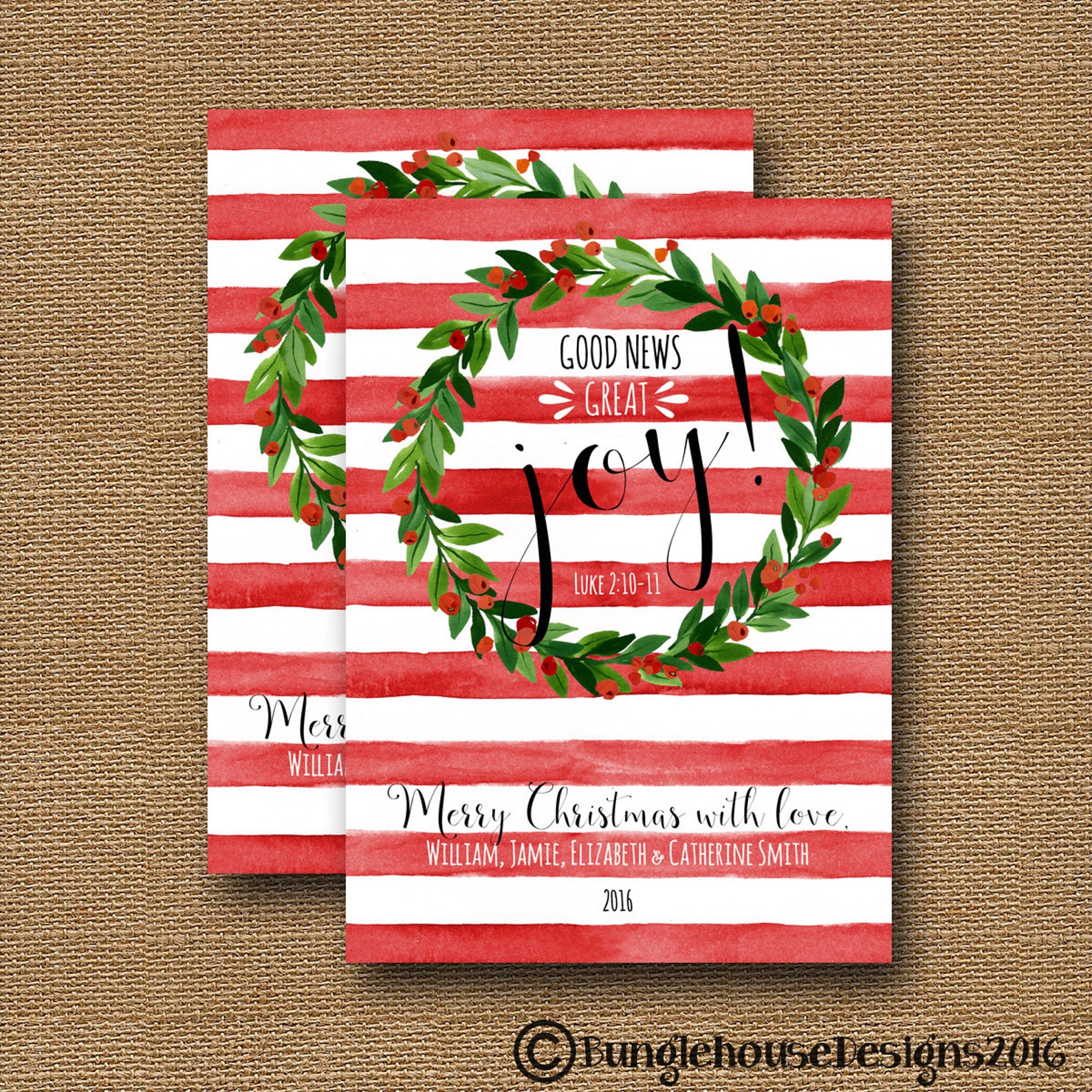 Watercolor Christmas Card Printable Christian Scripture - Etsy Ireland