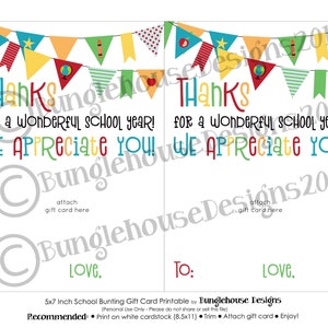 Teacher Appreciation Gift Card Holder | Printable Year End Teacher Gift ...