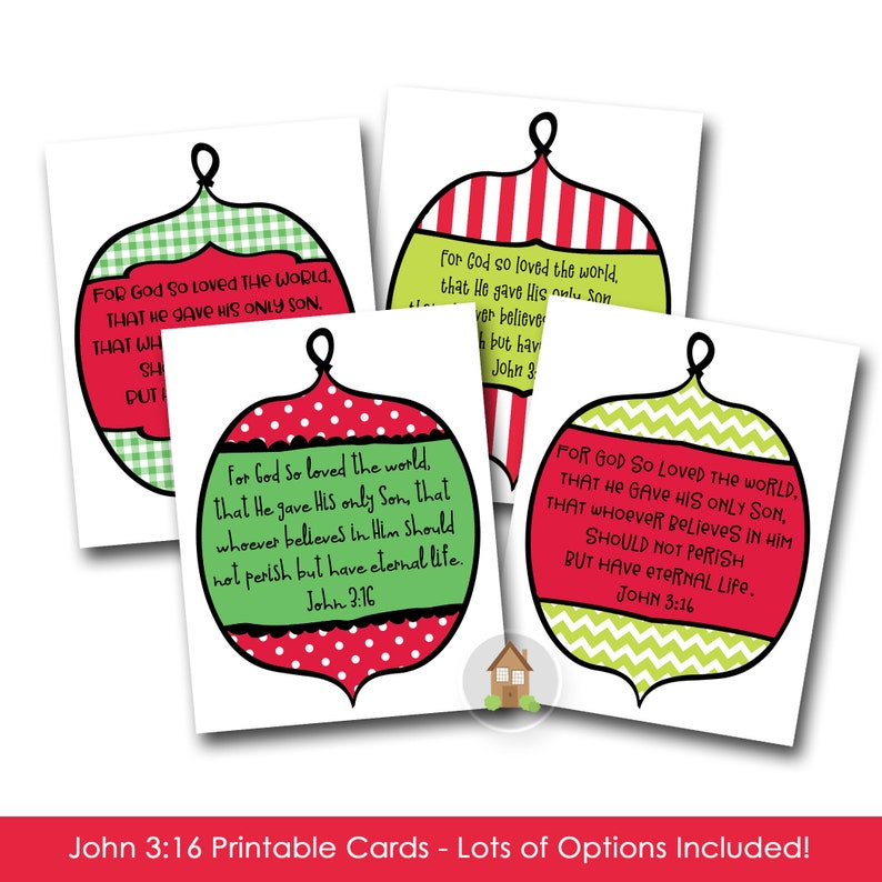 John 3:16 Printable Christmas Ornaments Sunday School Craft | Etsy