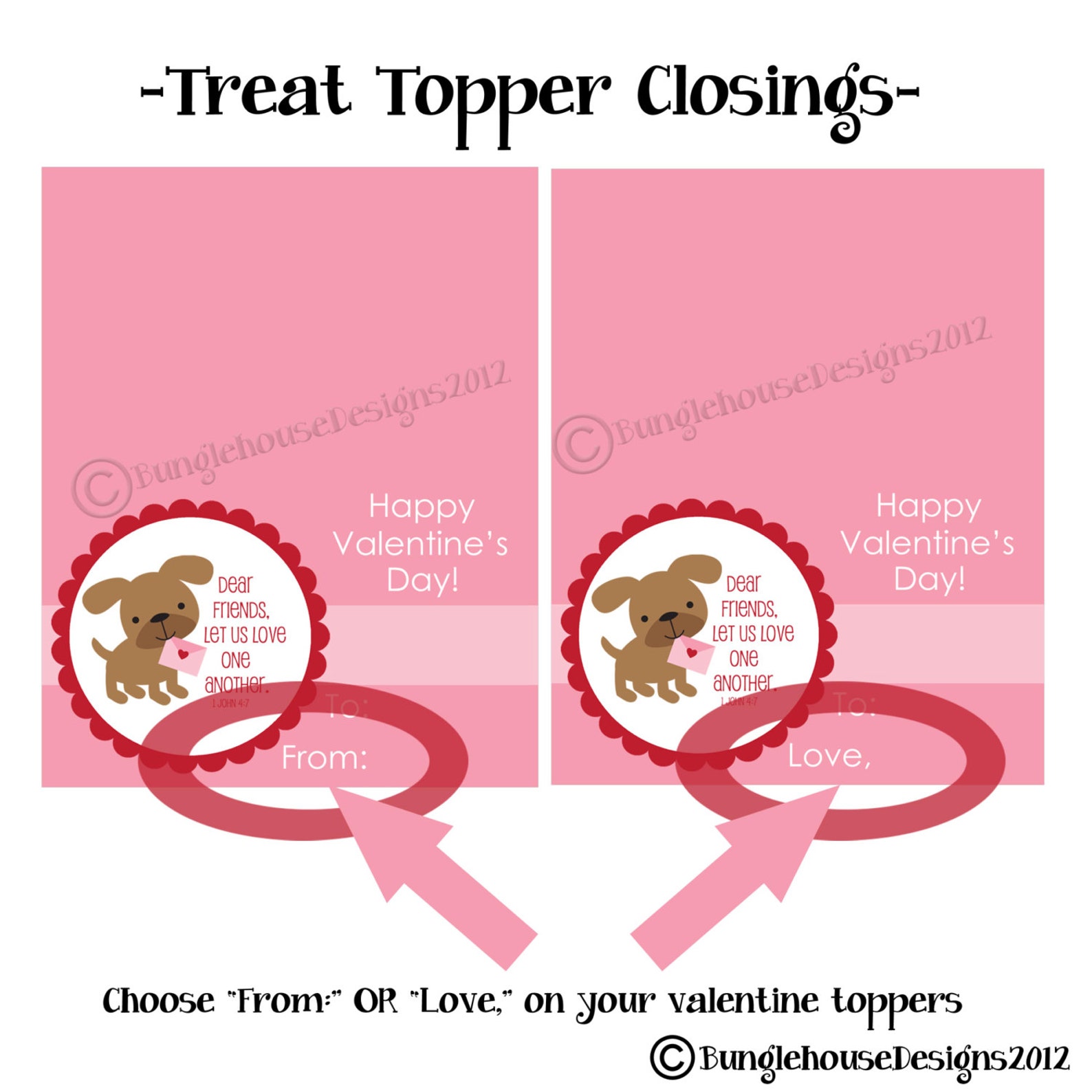 Valentine Treat Bag Topper for Kids Puppy Dog Valentine | Etsy