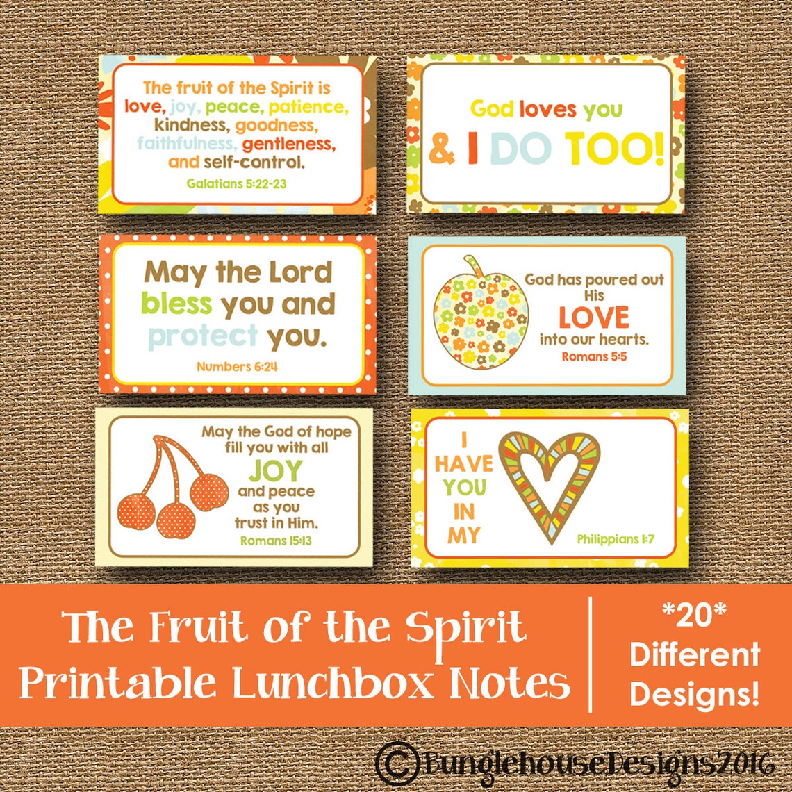 Christian Printable Lunchbox Notes Scripture Lunch Box Notes - Etsy