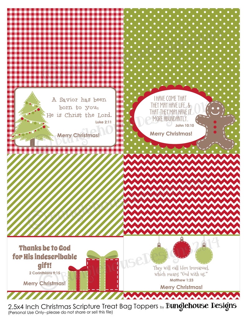 Kids Printable Christmas Treat Bag Toppers Christmas - Etsy
