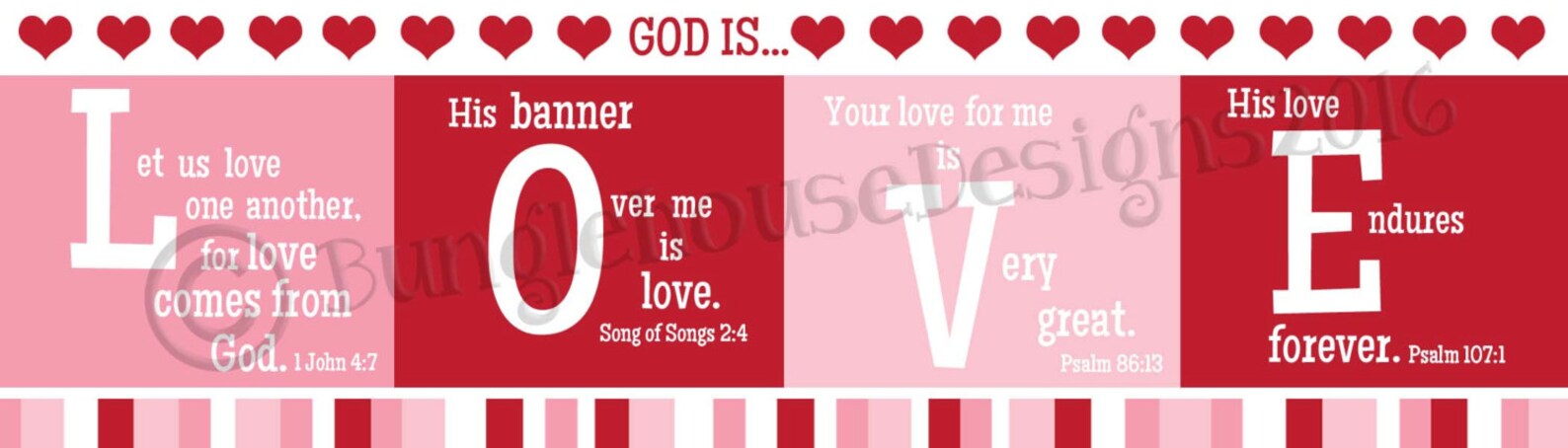Printable Valentine's Day Bookmarks, God is Love Scripture, Bible Verse ...