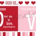 Printable Valentine's Day Bookmark, God is Love Scripture, Bible Verse ...