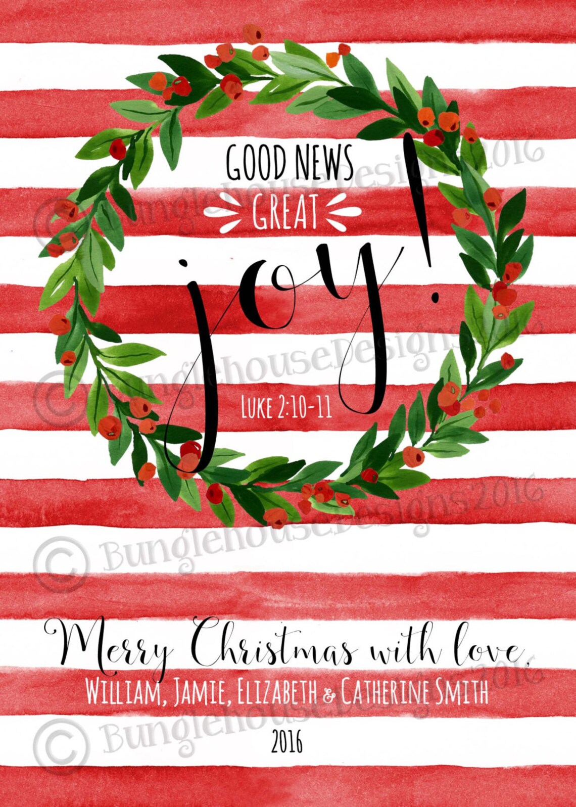 Watercolor Christmas Card Printable Christian Scripture - Etsy Ireland