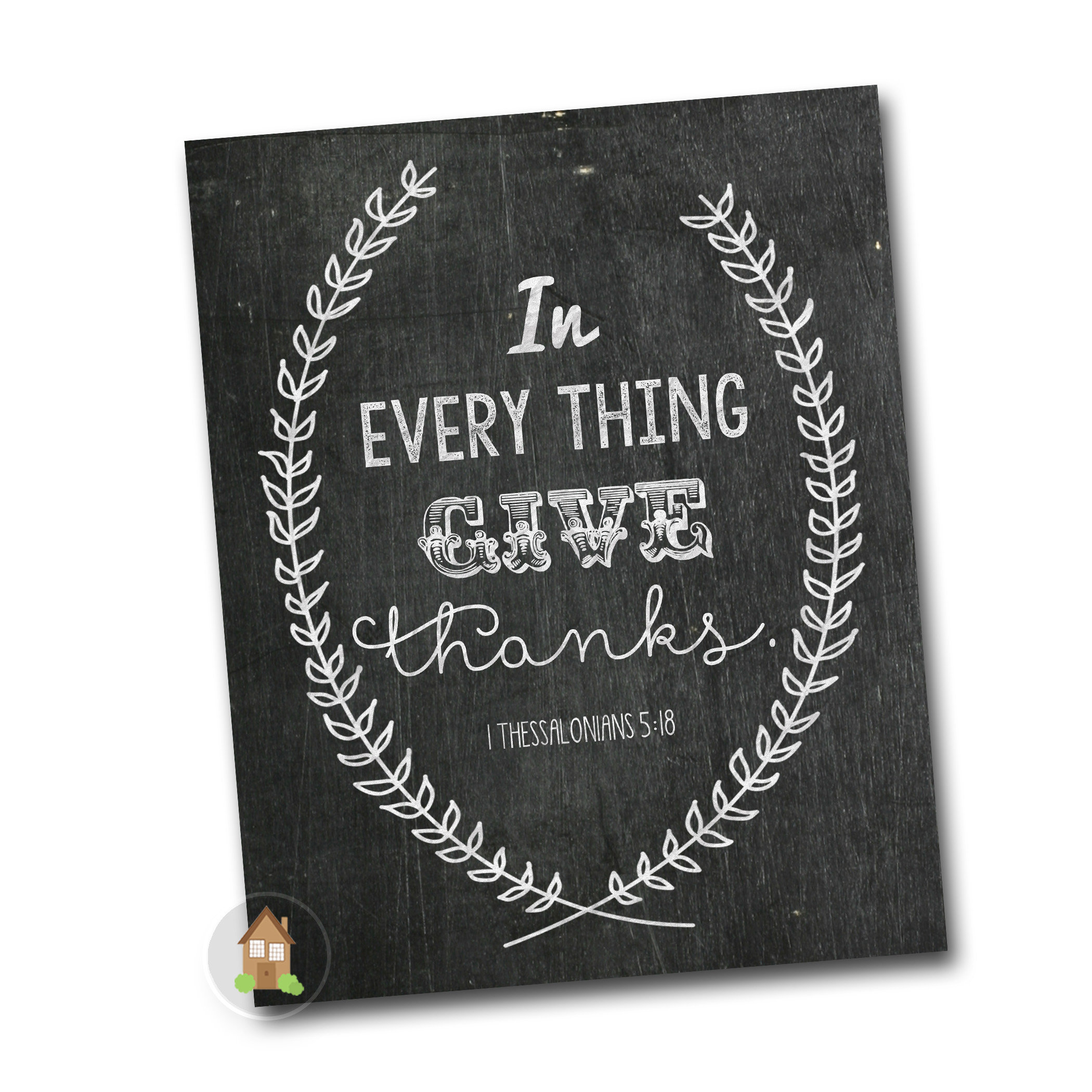 Give Thanks Printable | Thanksgiving Bible Verse Wall Art | Christian ...