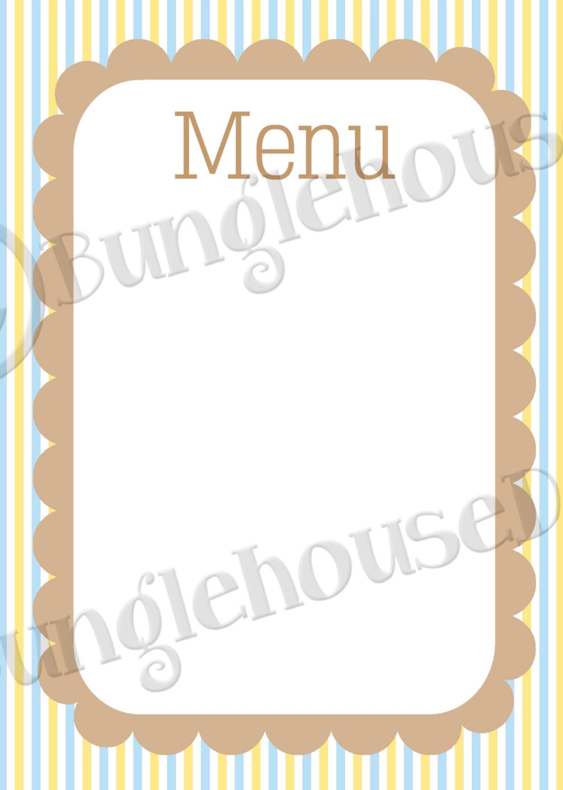 Made to Match MENU CARDS - Printable - Personalize and Coordinate With ...