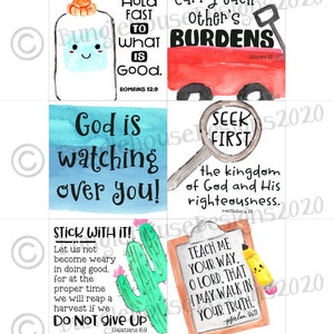 Cute Christian Lunchbox Notes for Kids, Watercolor Lunch Notes With ...