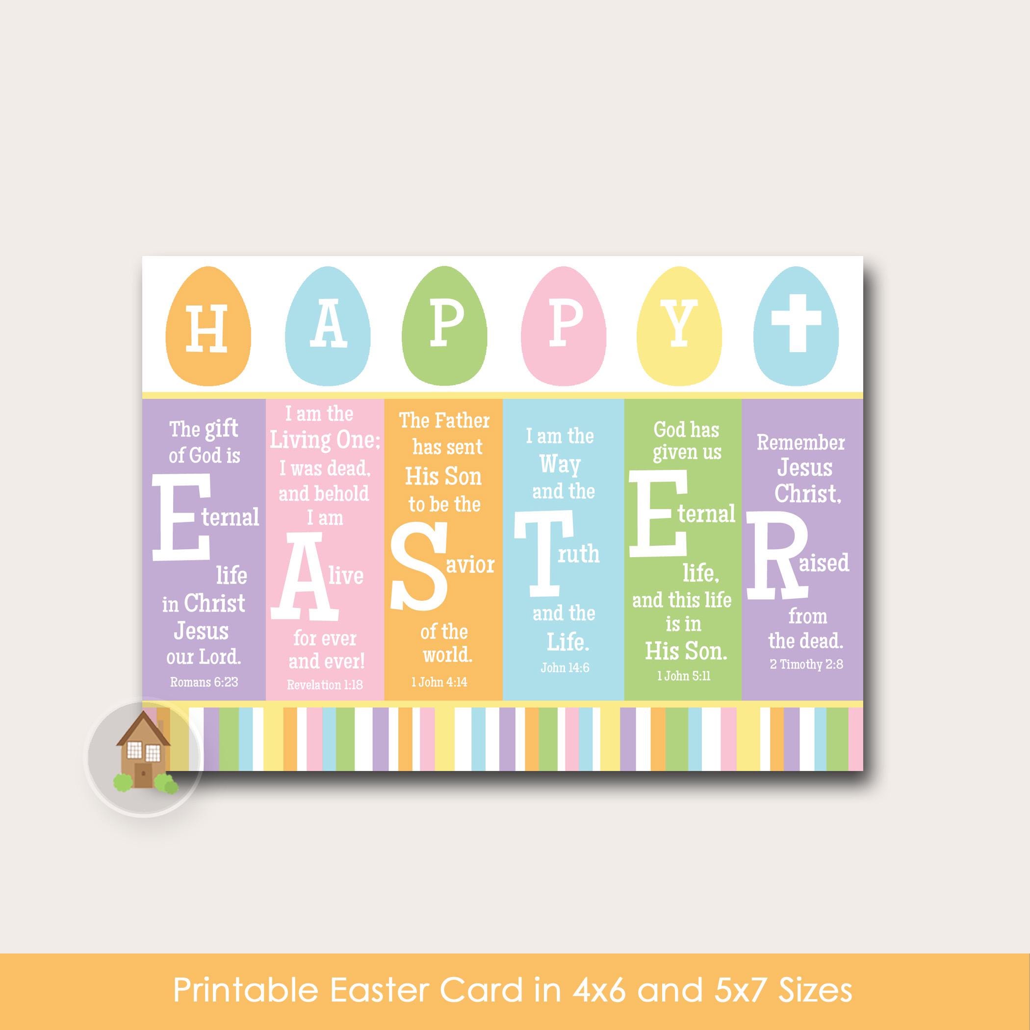 Scripture Easter Card | Printable Easter Card | DIY PRINTABLE | Happy ...