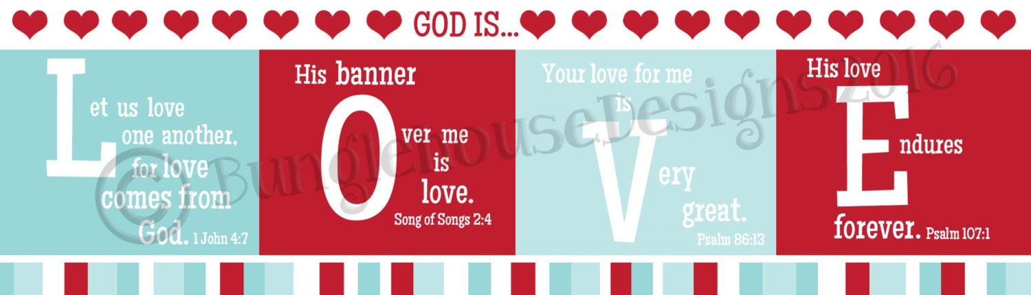 Christian Valentine's Day Bookmark | God is LOVE Printable Scripture ...