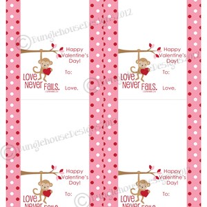 Girls Valentine | Treat Bag Topper for Kids | Monkey Valentine | DIY ...