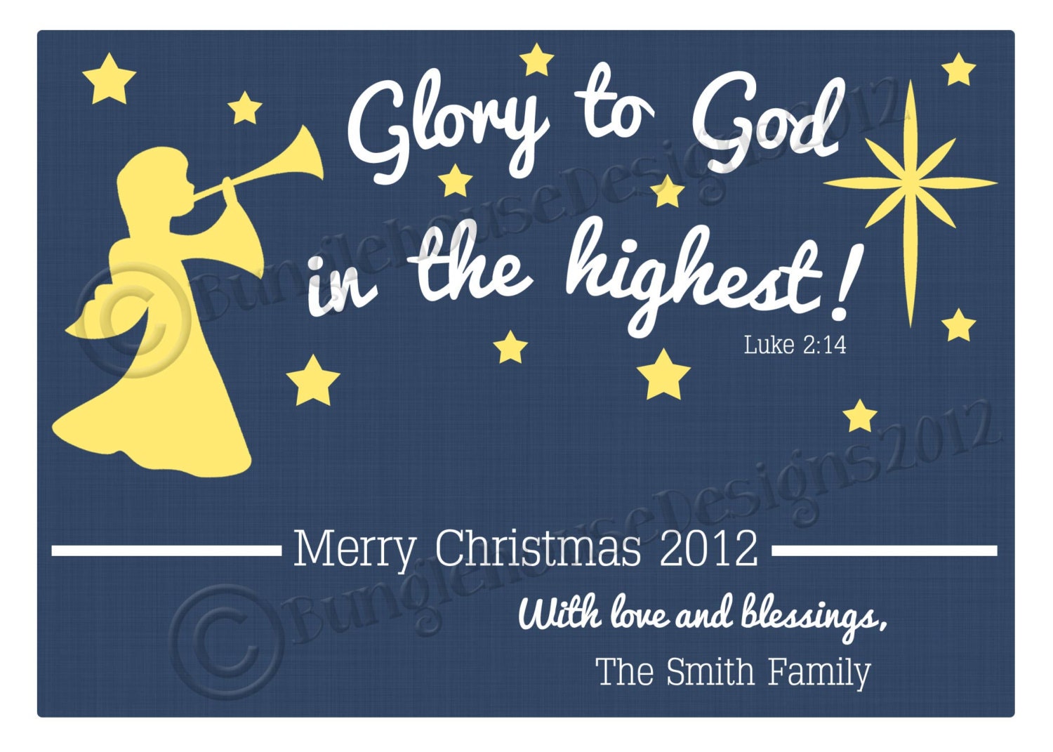 Religious Christmas Card Glory to God in the Highest Angel - Etsy