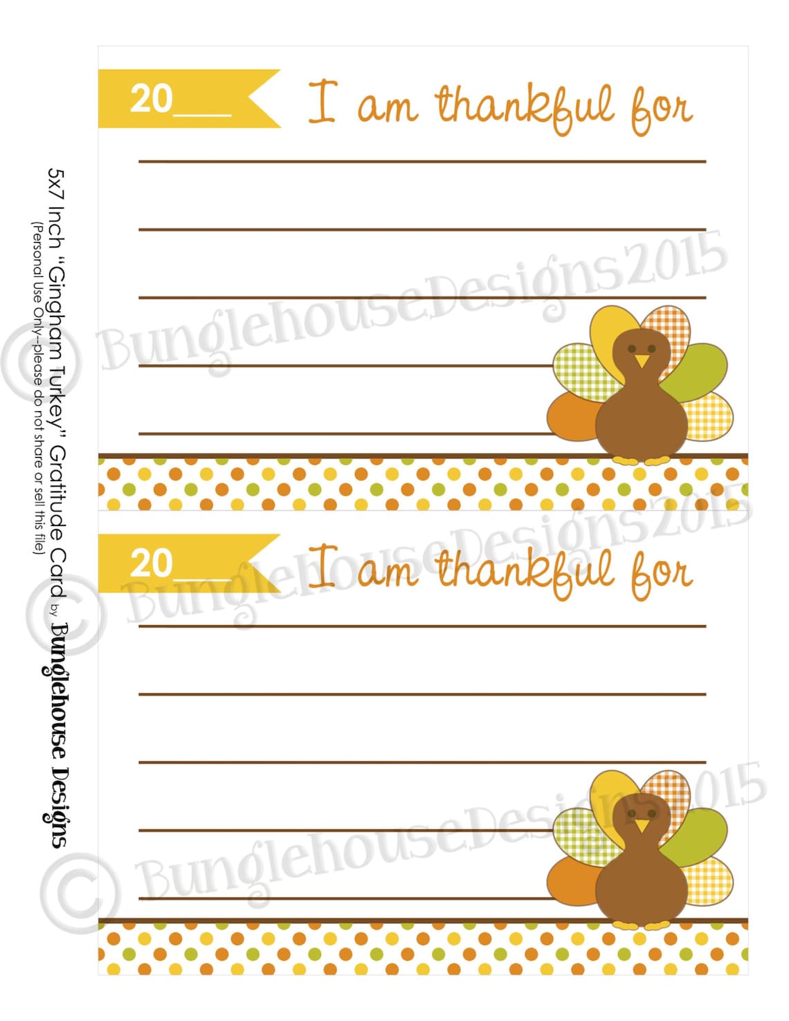 Printable Gratitude Cards Thanksgiving Thankful List I Am | Etsy