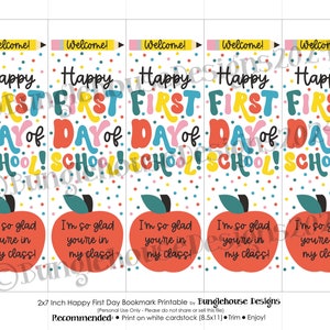 Happy First Day of School Printable Bookmark | Welcome to School ...