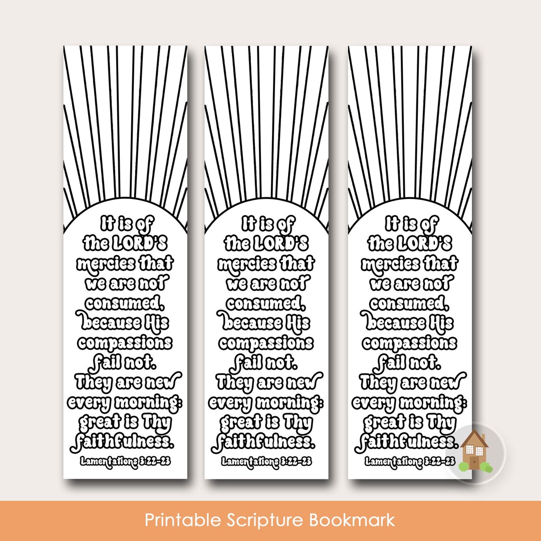 Great is Thy Faithfulness Printable Coloring Bookmark | Scripture ...