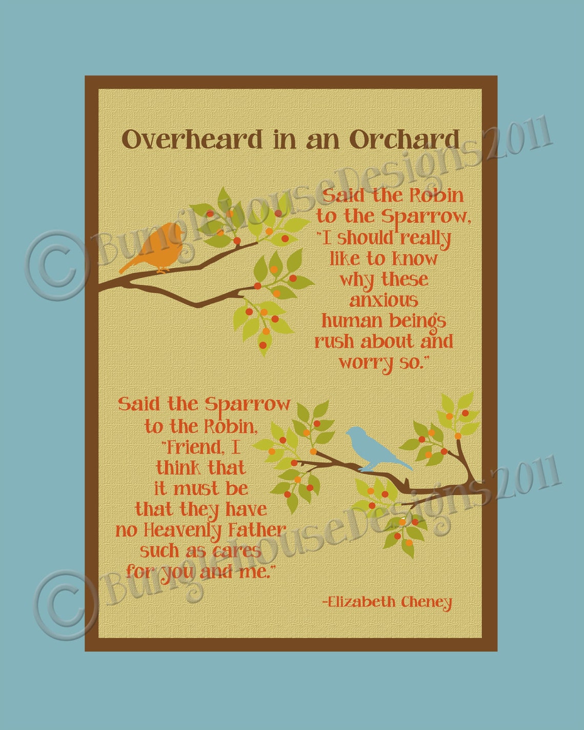 Printable Christian Poem Said the Robin to the Sparrow - Etsy