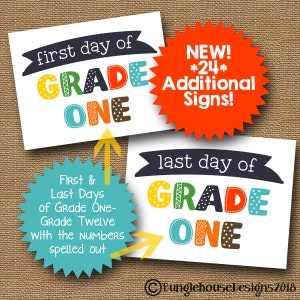 1st Day of School Signs | Cute First and Last Day of School Printables ...