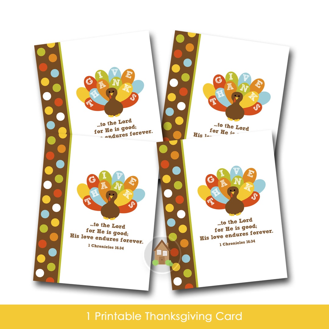 Printable Thanksgiving Card Kids Thanksgiving Card DIY - Etsy