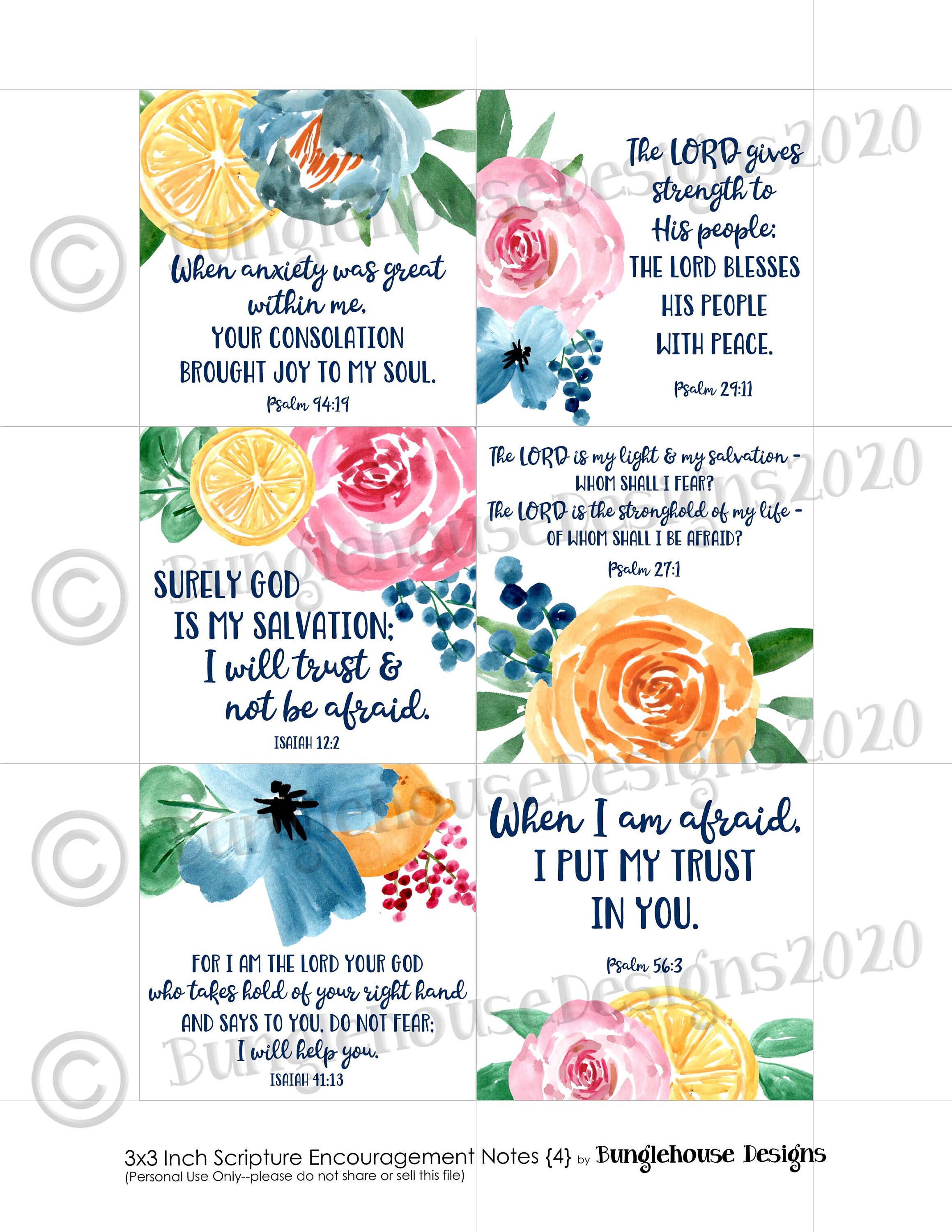 Scripture Encouragement Cards, Bible Verses for Fear, Anxiety and Worry ...