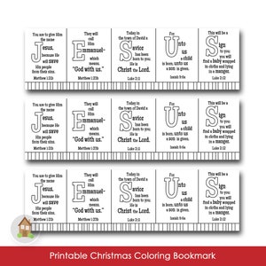 Printable Christmas Bookmark to Color JESUS Scripture Religious ...