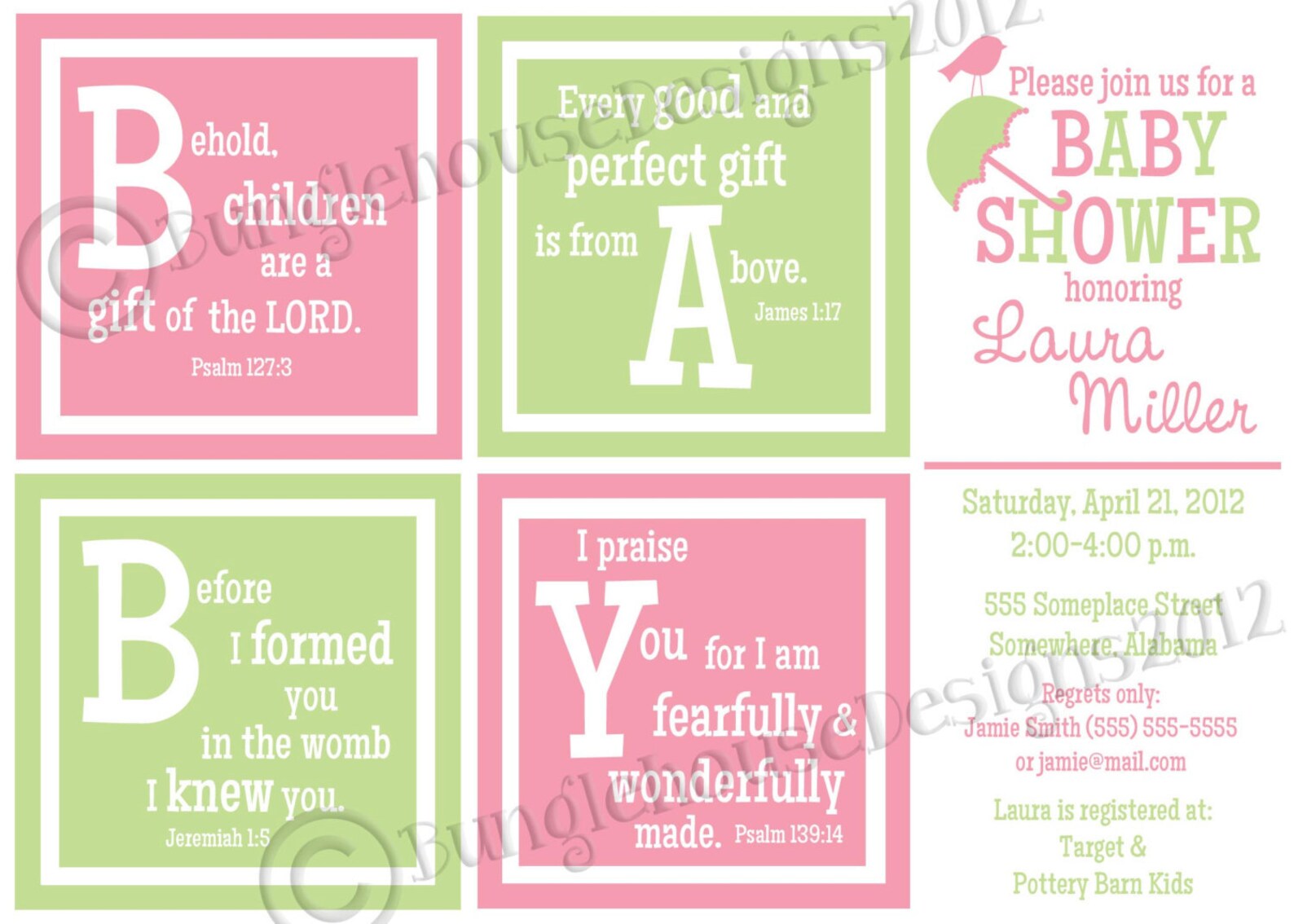 Baby Girl Shower Invitation Baby Blocks Invitation Choose - Etsy