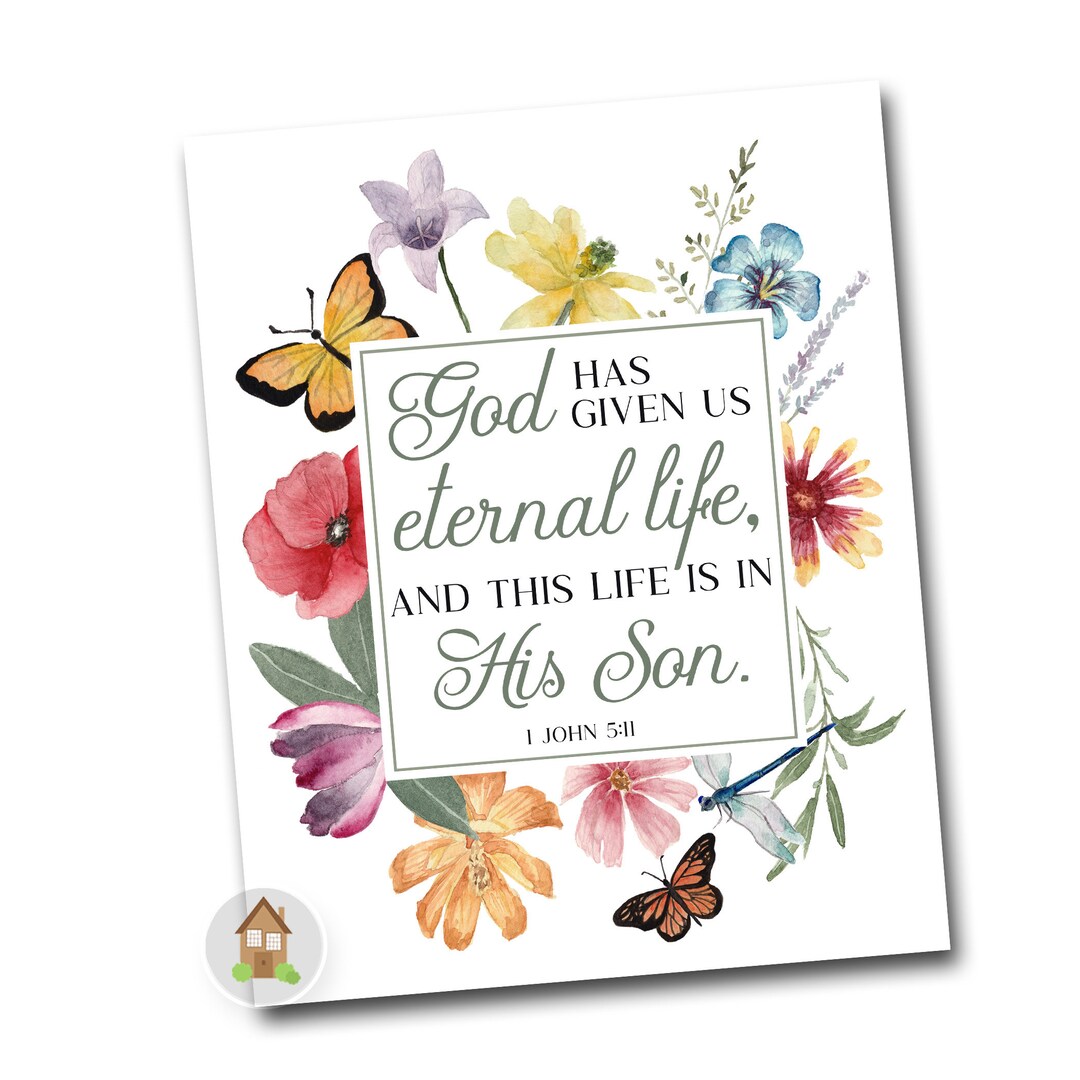Easter Scripture Art Decor | Printable Watercolor Bible Verse | Eternal ...