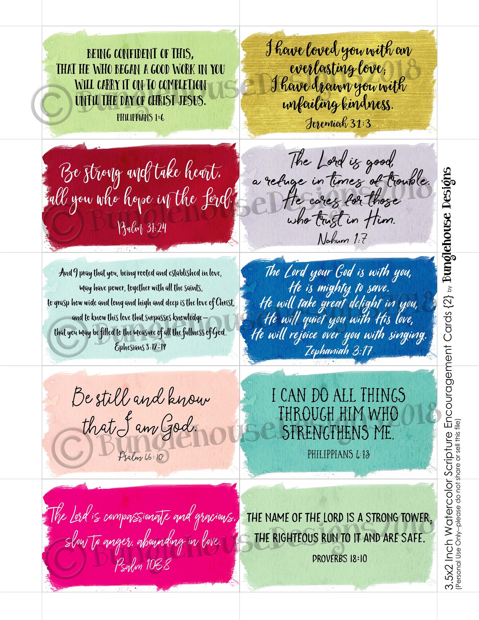 Bundle of Printable Scripture Encouragment Cards set of 64 - Etsy