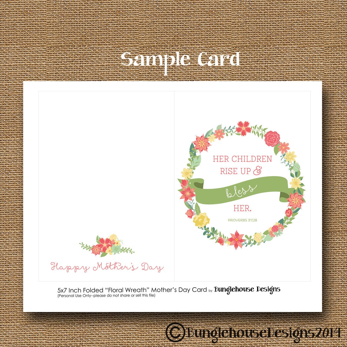 Instant Download Mother's Day Floral Wreath Christian - Etsy