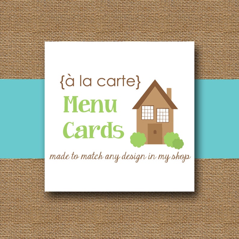 Made to Match MENU CARDS - Printable - Personalize and Coordinate With ...