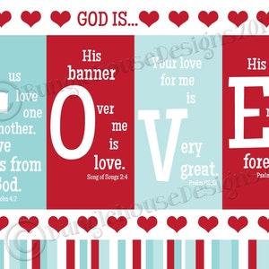 Printable Scripture Valentine Card God is Love Valentine | Etsy