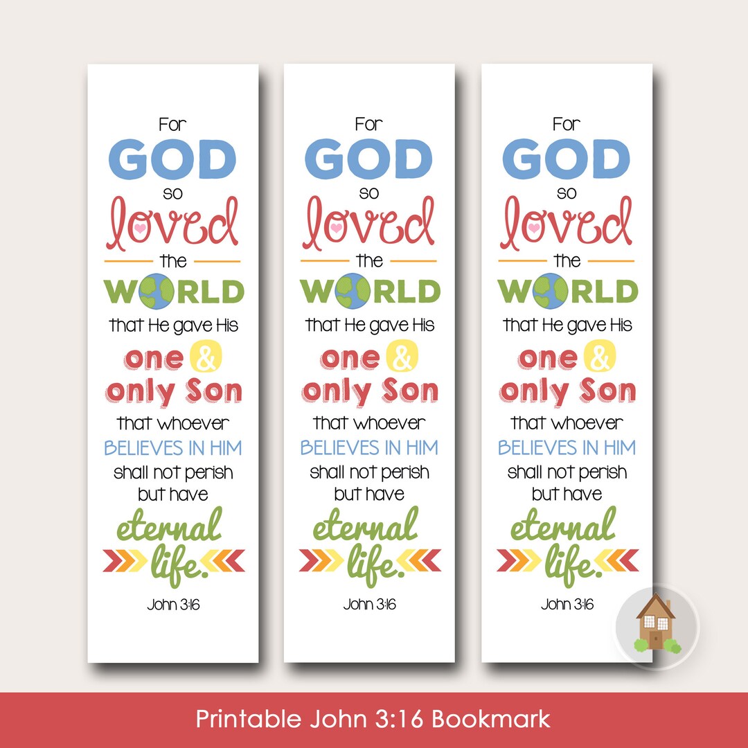John 3:16 Printable Bookmark | Outreach Scripture, Bible Verse ...