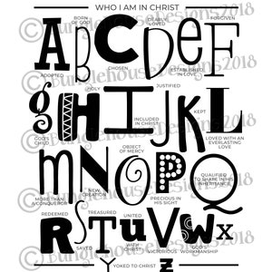 Scripture Alphabet Printable | Who I Am in Christ Abcs | Alphabet ...