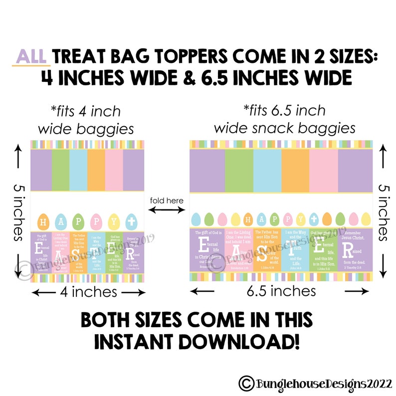 Cute Easter Scripture, Bible Verse Treat Toppers for Girls | Christian ...