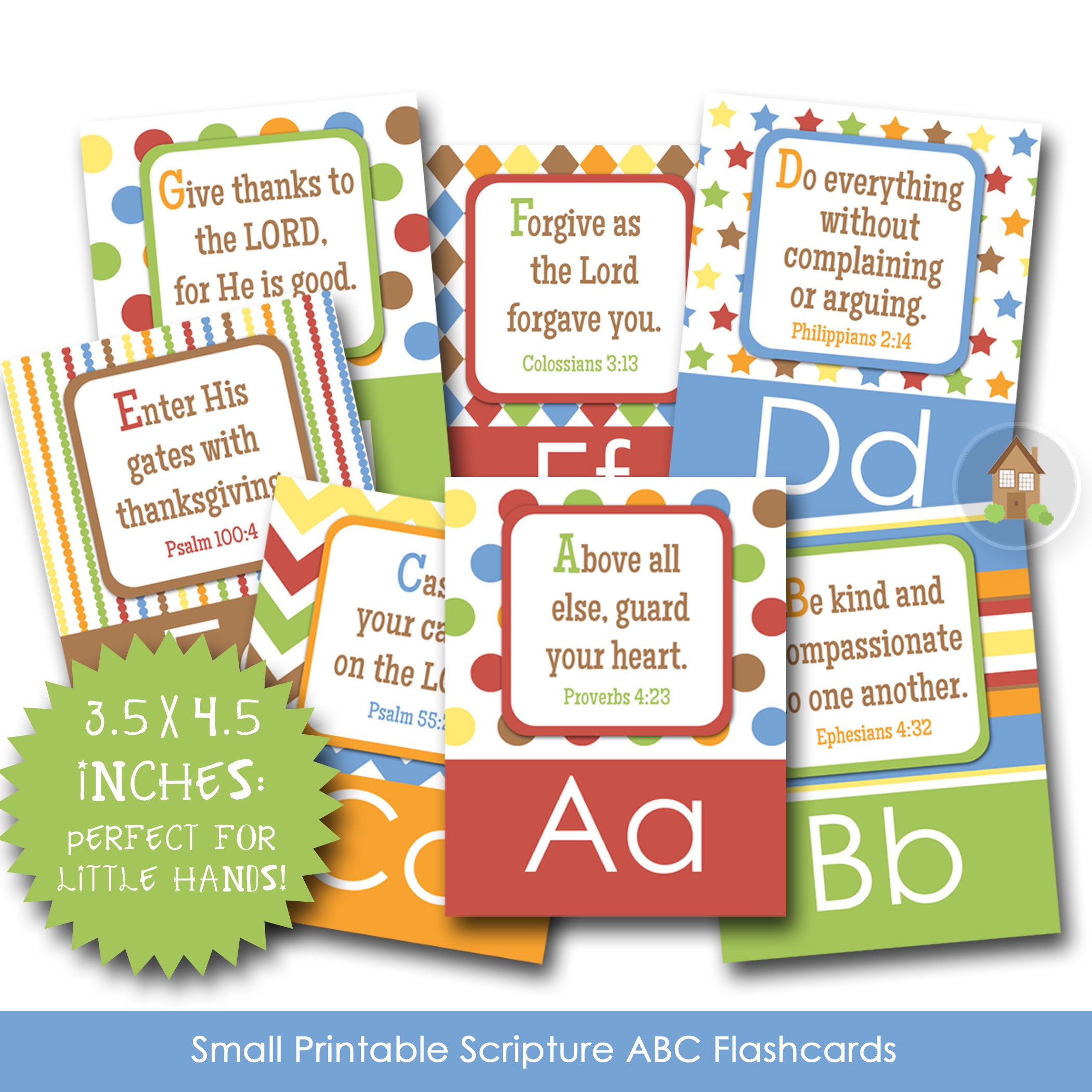 ABC Scripture Flashcards Kid's Bible Verse Alphabet - Etsy Canada