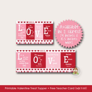 Valentine Scripture Treat Bag Label | God is Love Treat Topper ...