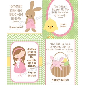 Set of 4 Printable Children's Easter Cards | Religious, Scripture ...