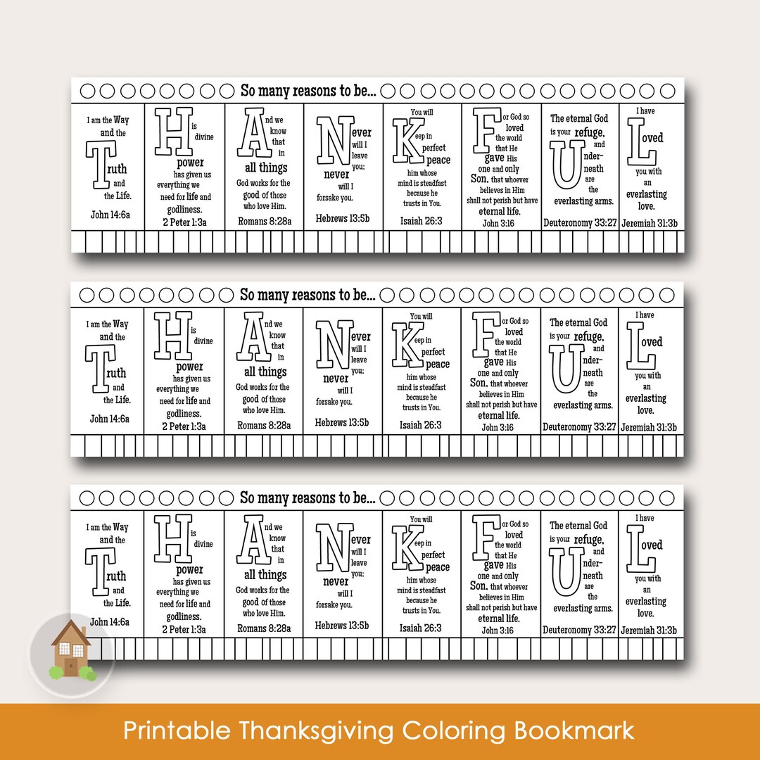 Printable Coloring Bookmark for Thanksgiving | Thankful Bookmark With ...