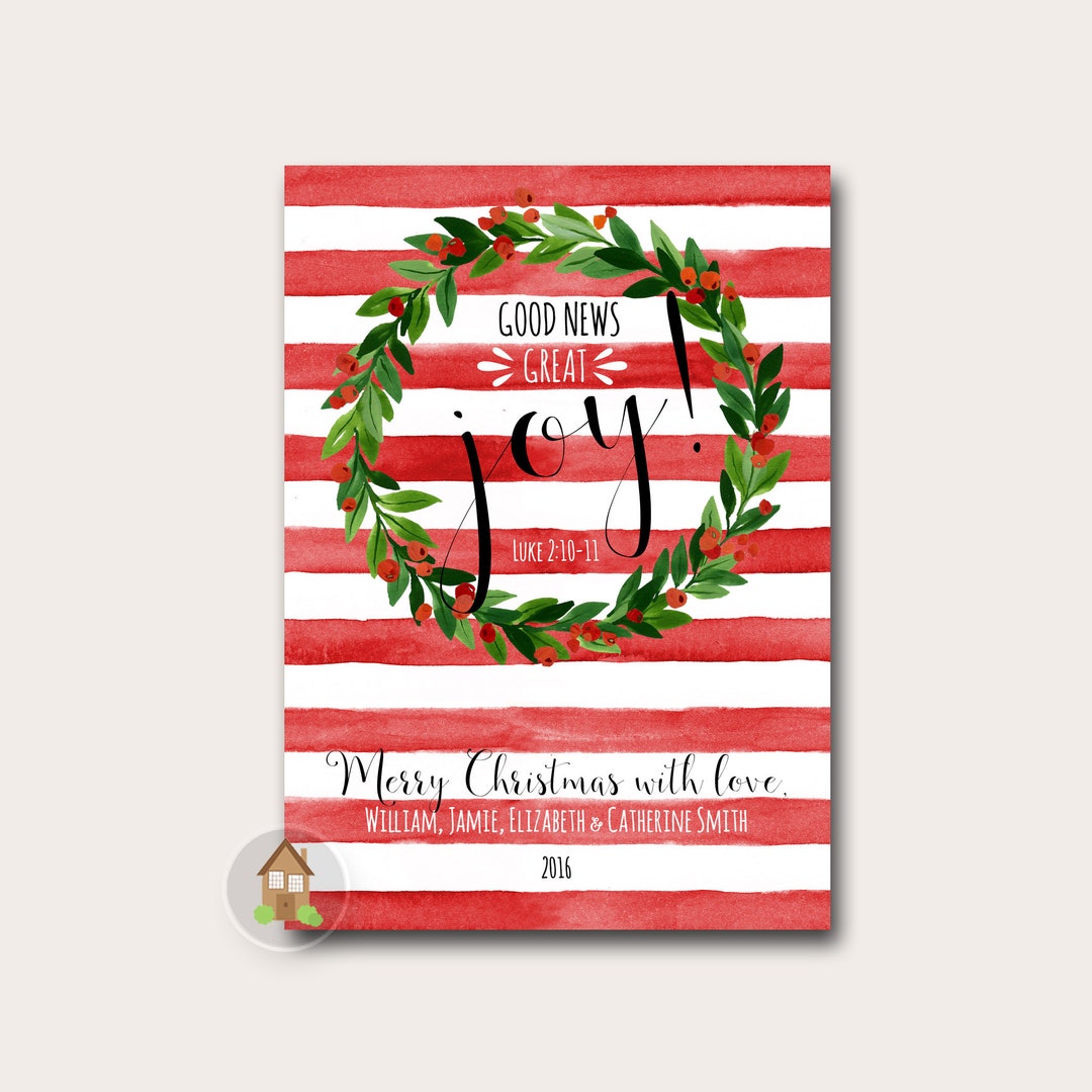 Watercolor Christmas Card Printable Christian Scripture - Etsy Ireland