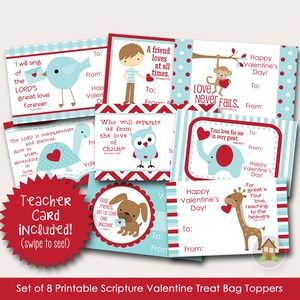 Valentine Treat Bag Toppers Kids Valentines DIY PRINTABLE Christian ...