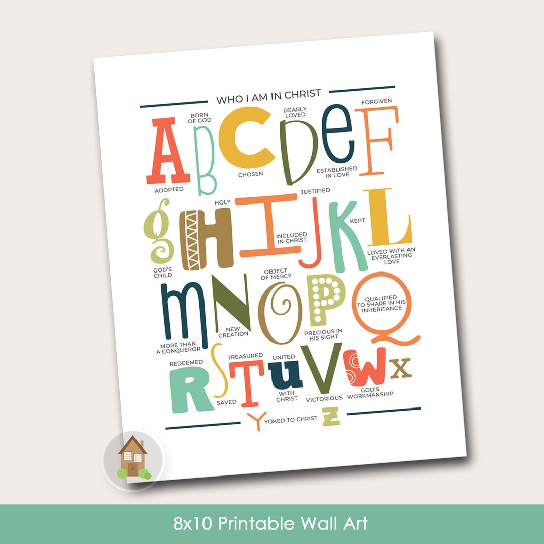 Scripture Alphabet Printable | Who I Am in Christ Abcs | Alphabet ...