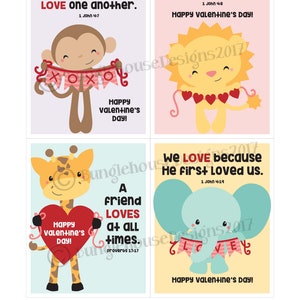 Preschool Valentines | Safari Valentines | DIY PRINTABLE | Jungle ...